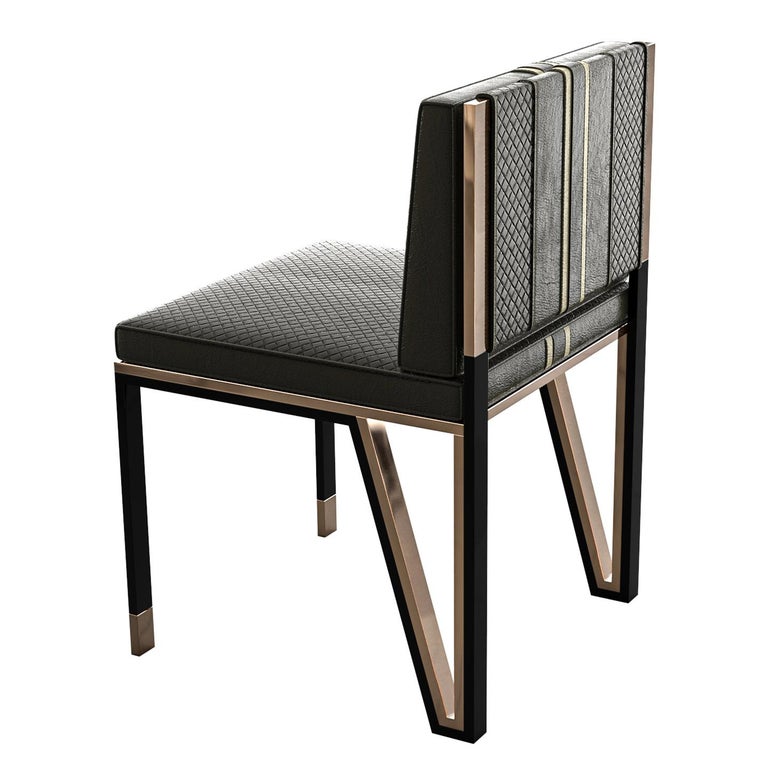 "Stella" Chair with Bronze and Exclusive Leather Pattern, Istanbul For ...