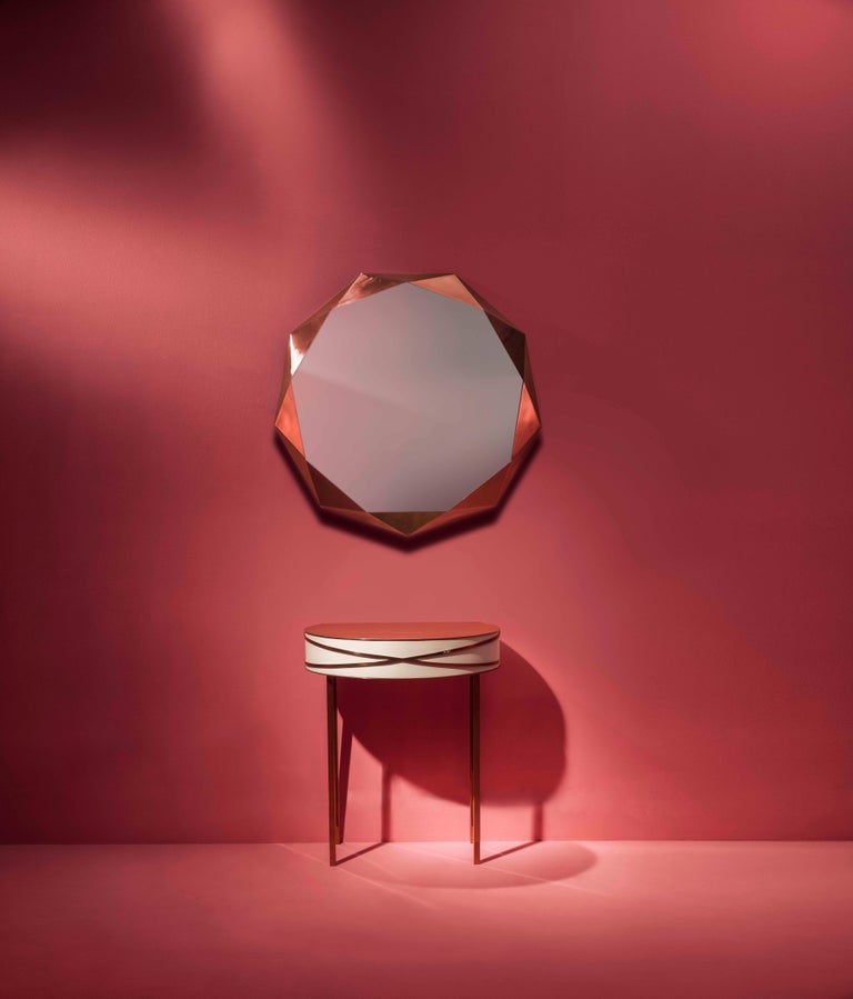 Stella Pink Console or Bedside Table with Gold Trims by Nika Zupanc For ...