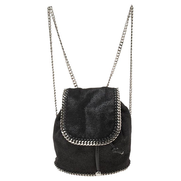 Stella McCartney Black Faux Leather Falabella Mini Backpack at 1stDibs ...