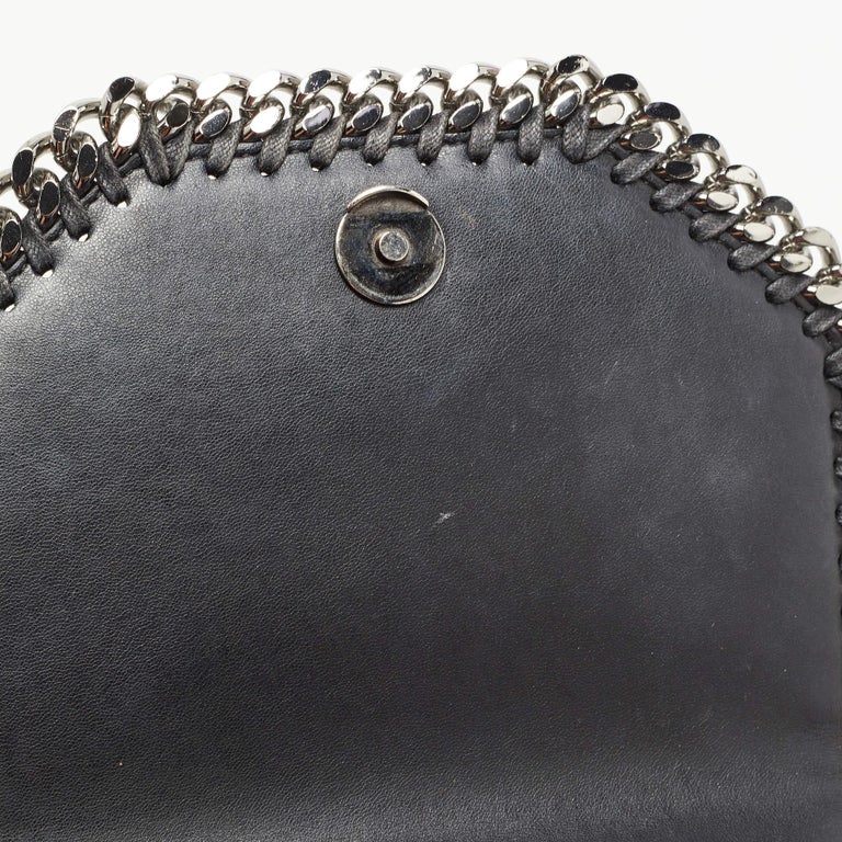 Stella McCartney Black Woven Faux Leather Falabella Box Shoulder Bag ...