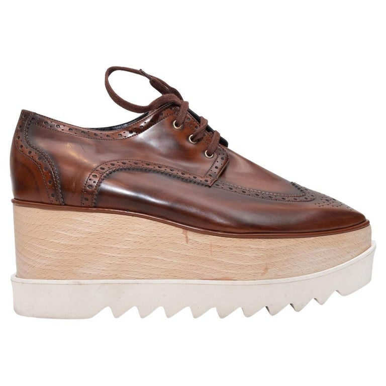 Stella McCartney Brown Platform Brogue Oxfords For Sale at 1stDibs