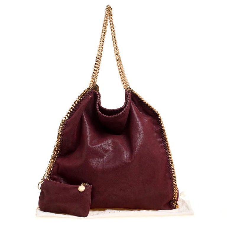 Stella McCartney Burgundy Faux Leather Large Falabella Tote For Sale at ...