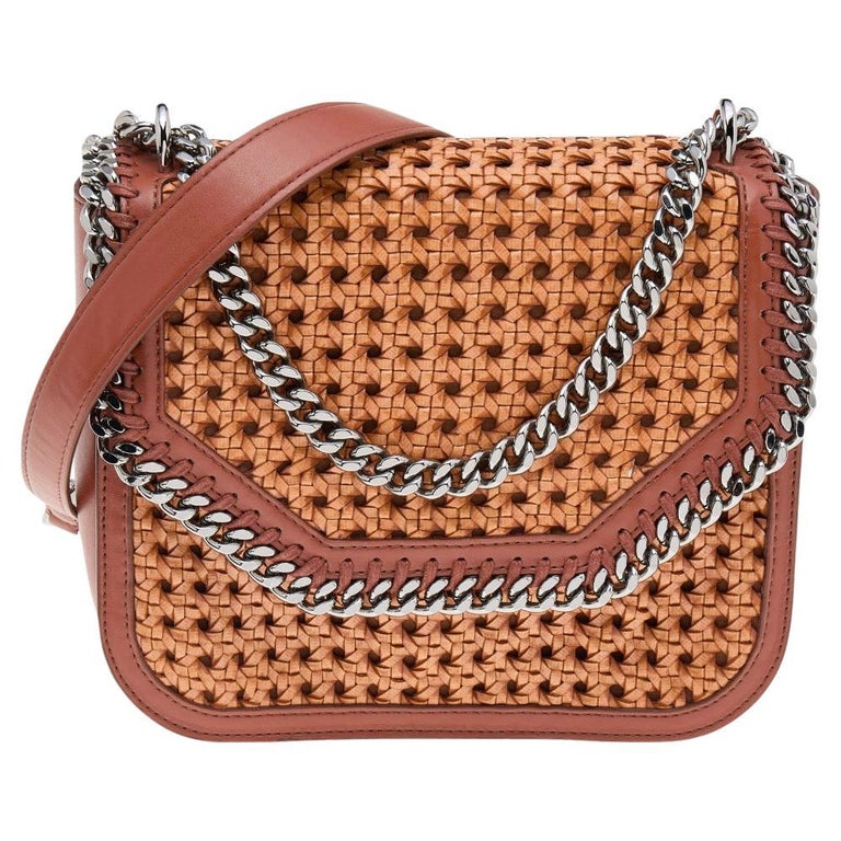 Stella McCartney Copper/Tan Woven Faux Leather Falabella Box Shoulder ...