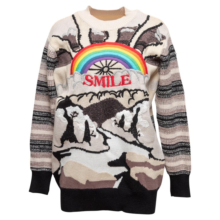 Stella McCartney Cream and Multicolour Smile Rainbow Jumper For Sale at ...