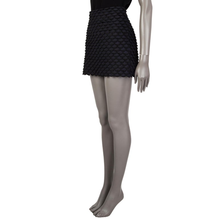 STELLA MCCARTNEY dark blue and black SCALLOPED FISH SCALE MINI Skirt 38 ...