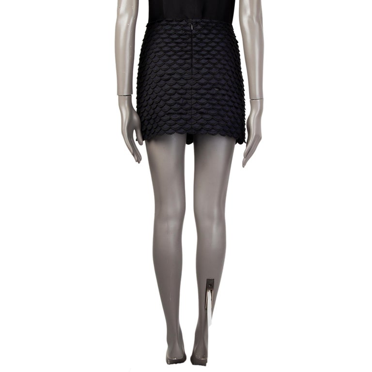 STELLA MCCARTNEY dark blue and black SCALLOPED FISH SCALE MINI Skirt 38 ...