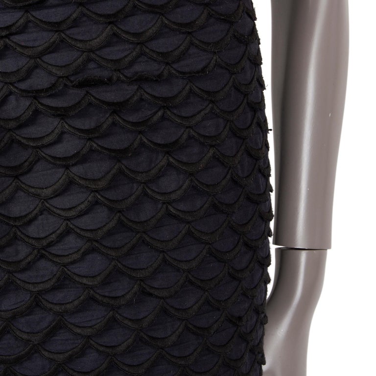 STELLA MCCARTNEY dark blue and black SCALLOPED FISH SCALE MINI Skirt 38 ...
