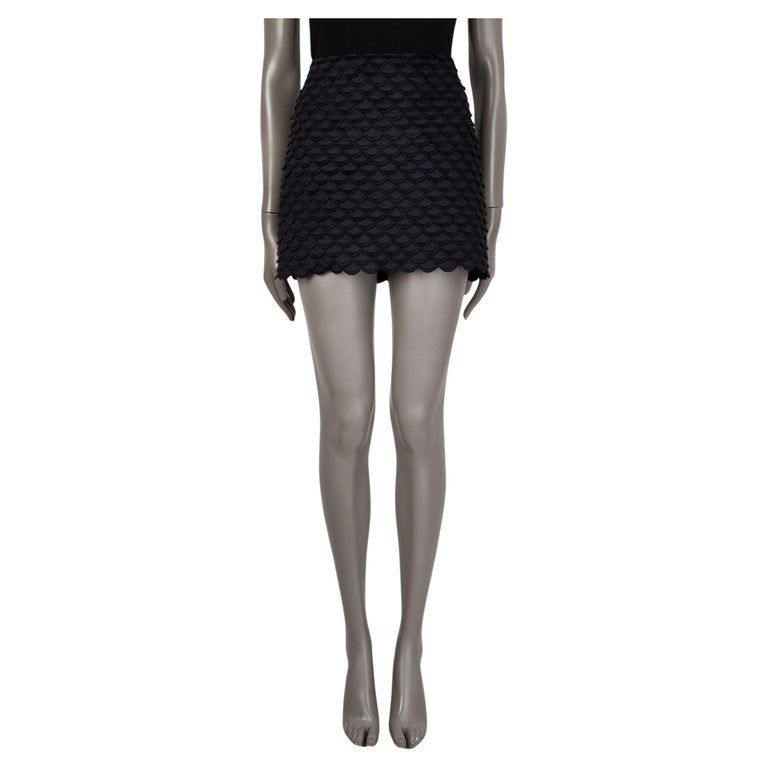 STELLA MCCARTNEY dark blue and black SCALLOPED FISH SCALE MINI Skirt 38 ...