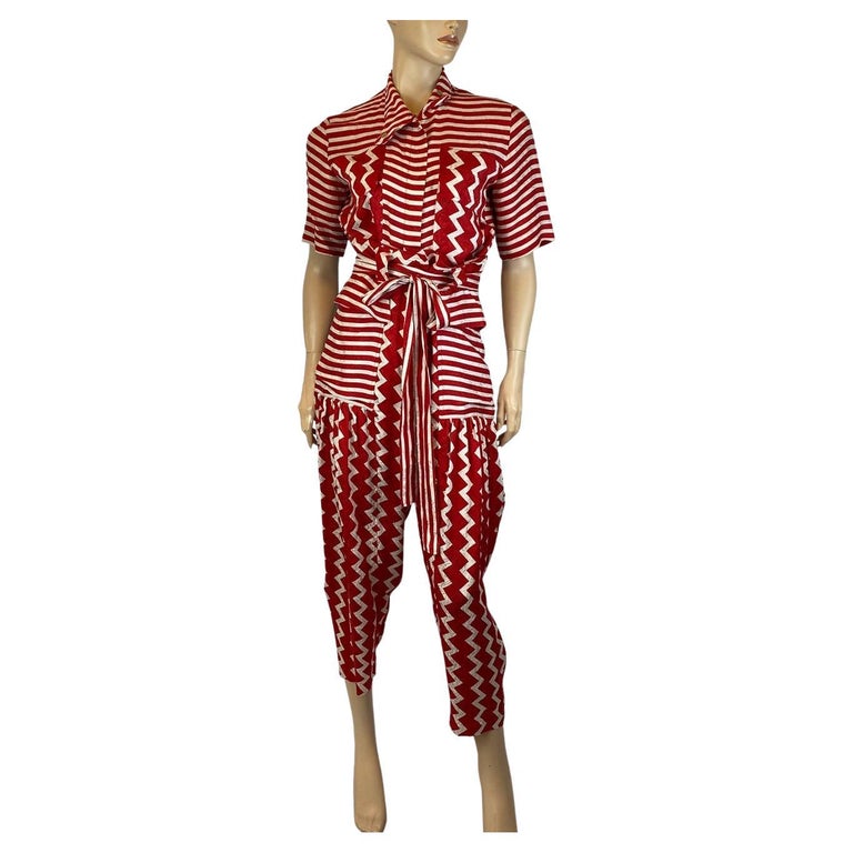 Stella McCartney EU 42 Mix-pattern Red and White Two-piece Set For Sale ...
