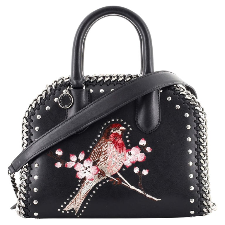 Stella McCartney Falabella Box Top Handle Bag Embroidered Studded Faux ...