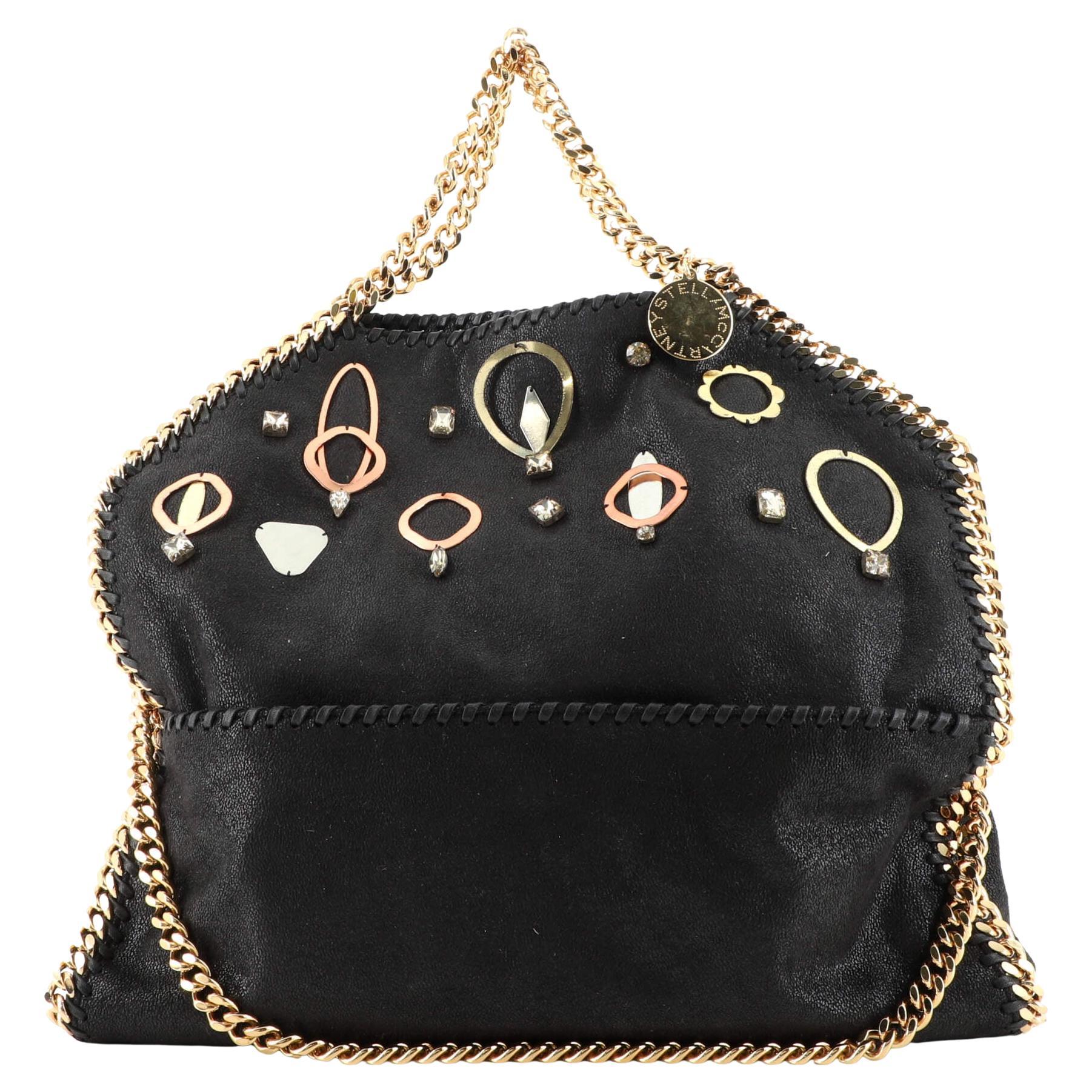 Stella McCartney Navy Blue Croc Embossed Faux Leather Falabella Star ...