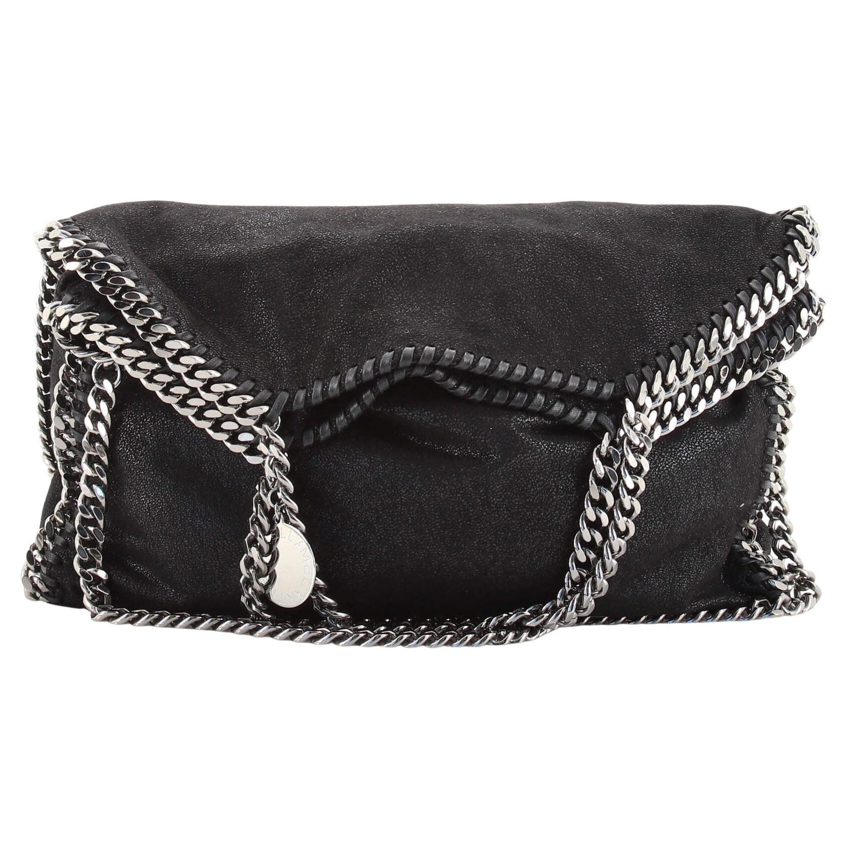 Stella McCartney Navy Blue Croc Embossed Faux Leather Falabella Star ...