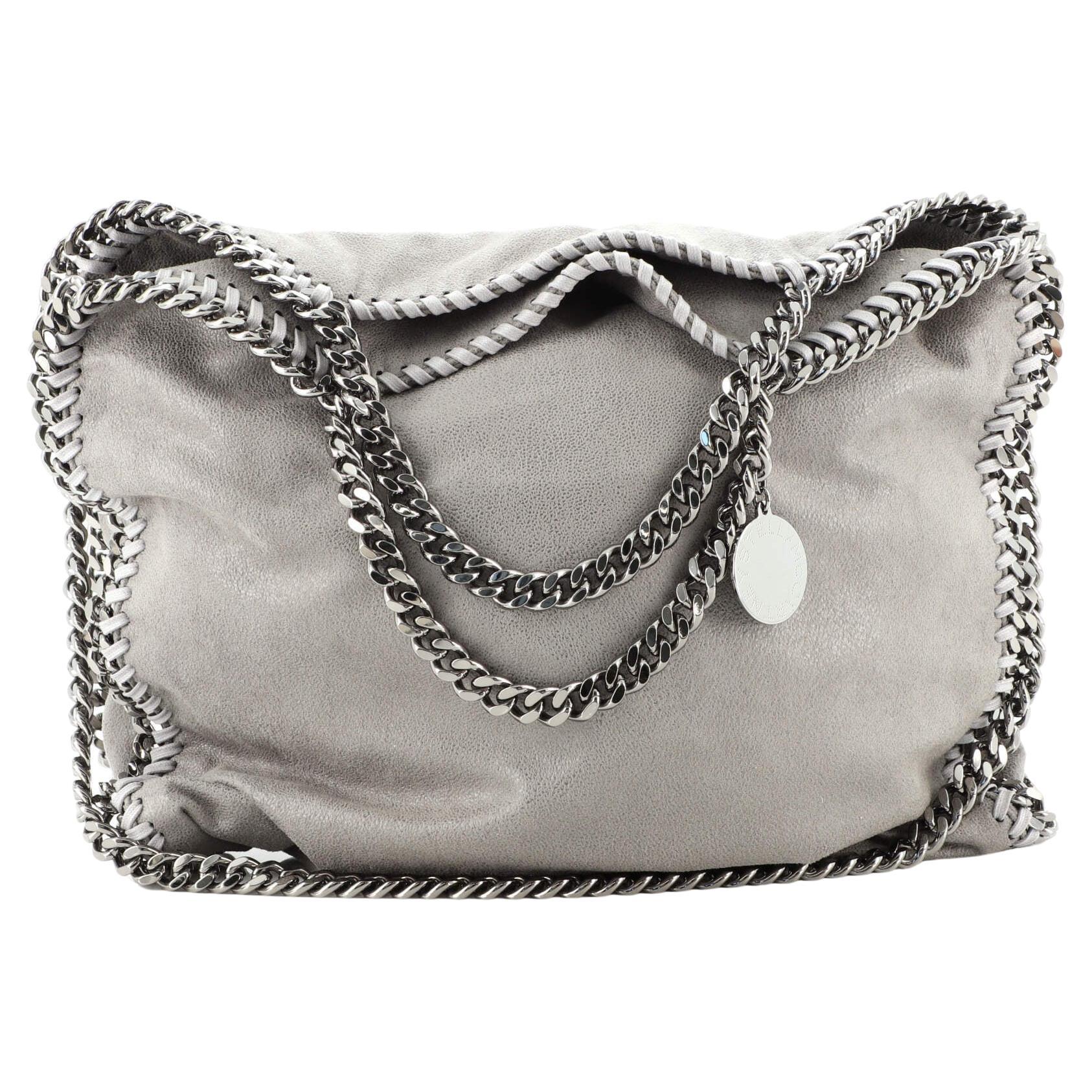 Stella McCartney Grey Faux Suede Falabella Flap Shoulder Bag For Sale ...