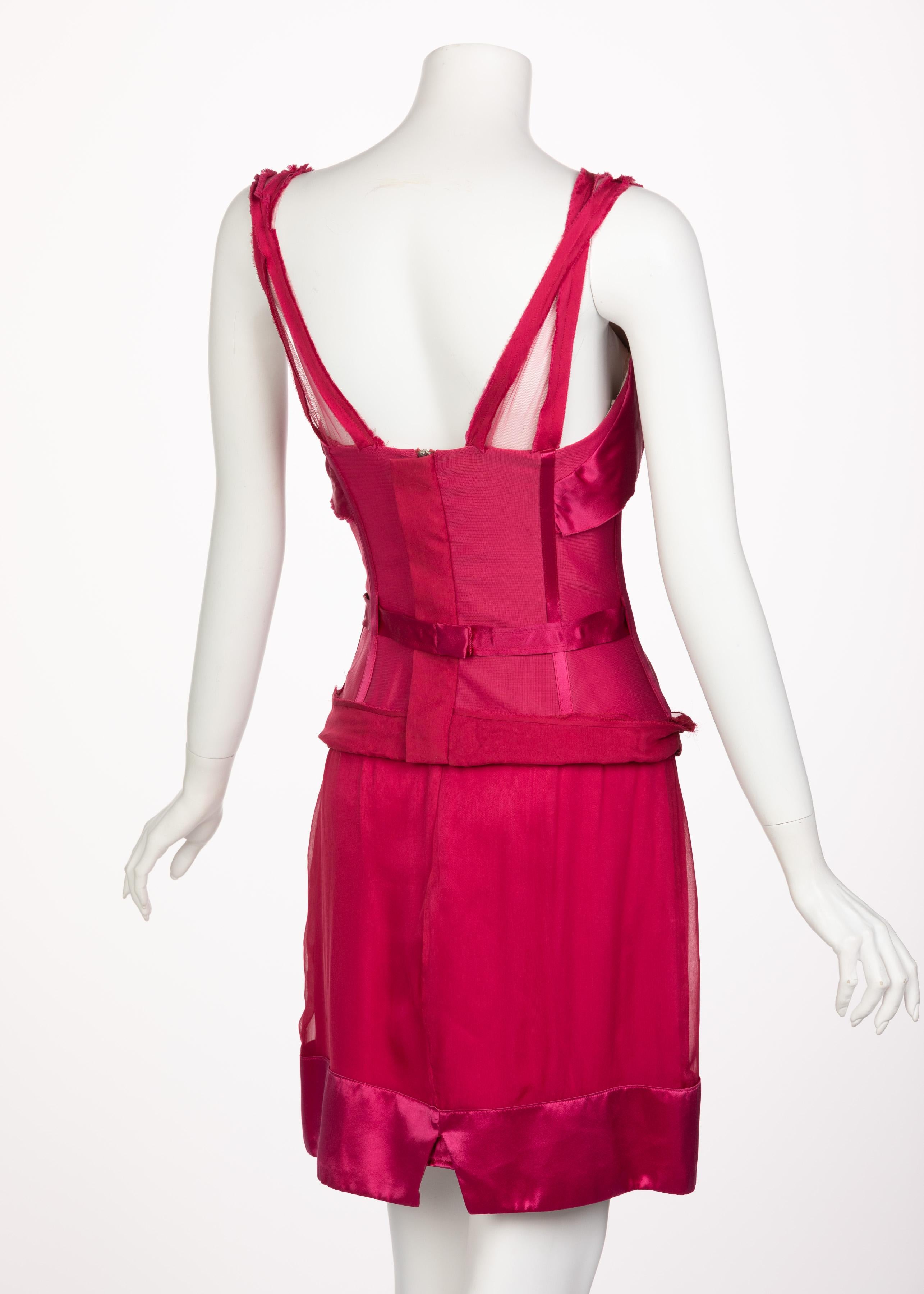 Stella McCartney Magenta Pink Corset Dress Runway 2003 at 1stDibs ...