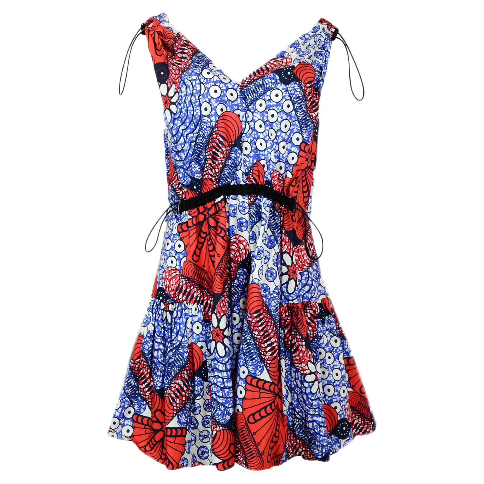 Stella McCartney Multi-Color Pattern V-Neck Pattern Sleeveless Dress sz ...