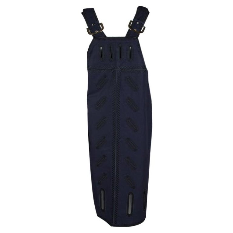 Stella McCartney Navy Blue Cutout Detail Zigarette Ashley Drill Dress M ...