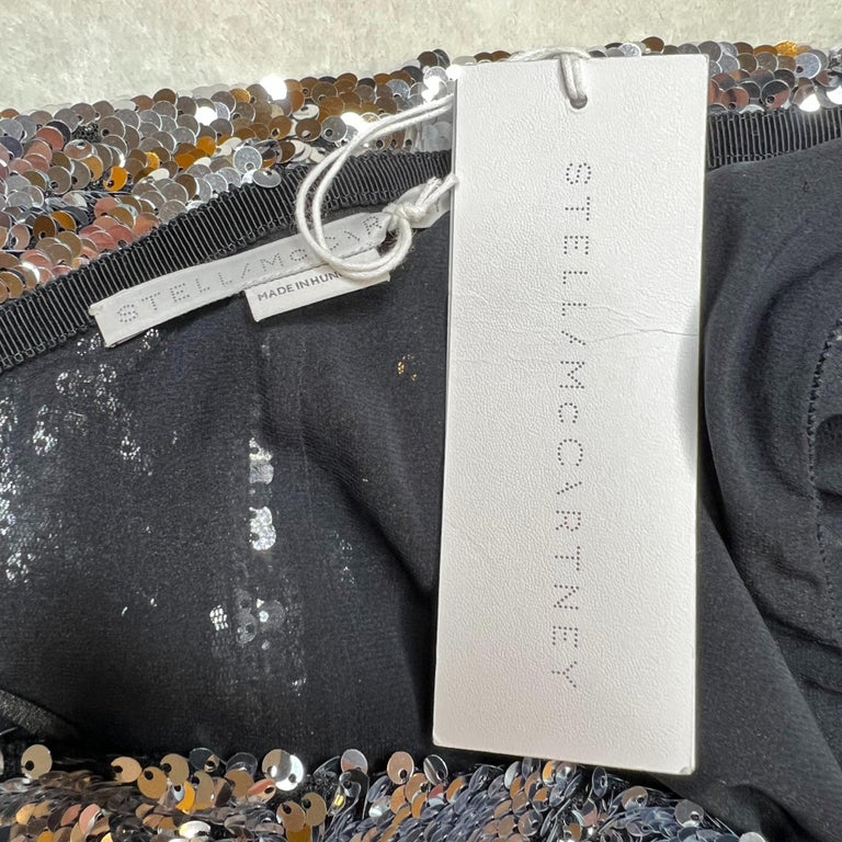 Stella Mccartney One-shoulder Silver Sequin Mini Dress For Sale at 1stDibs