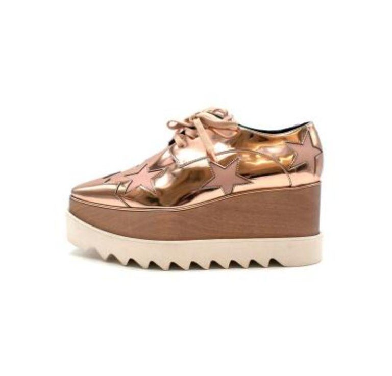 Stella McCartney Rose Gold Star Elyse Platform Sneakers For Sale at 1stDibs
