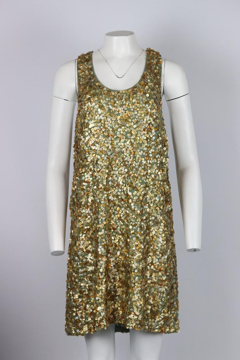 Stella Mccartney Sequined Silk Mini Dress It 42 Uk 10 For Sale at 1stDibs