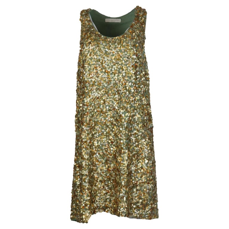 Stella Mccartney Sequined Silk Mini Dress It 42 Uk 10 For Sale at 1stDibs