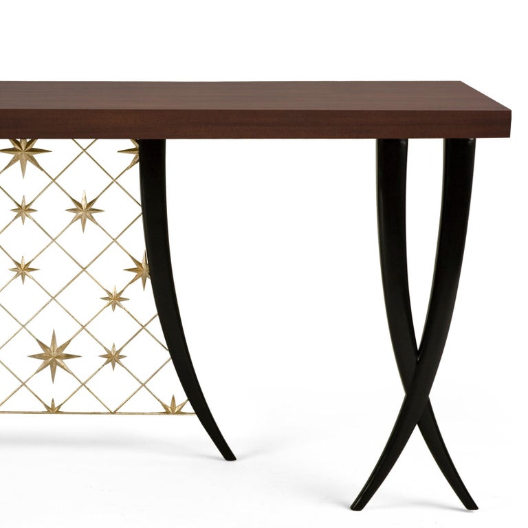 Stellar Console Table with Solid Mahogany For Sale at 1stDibs