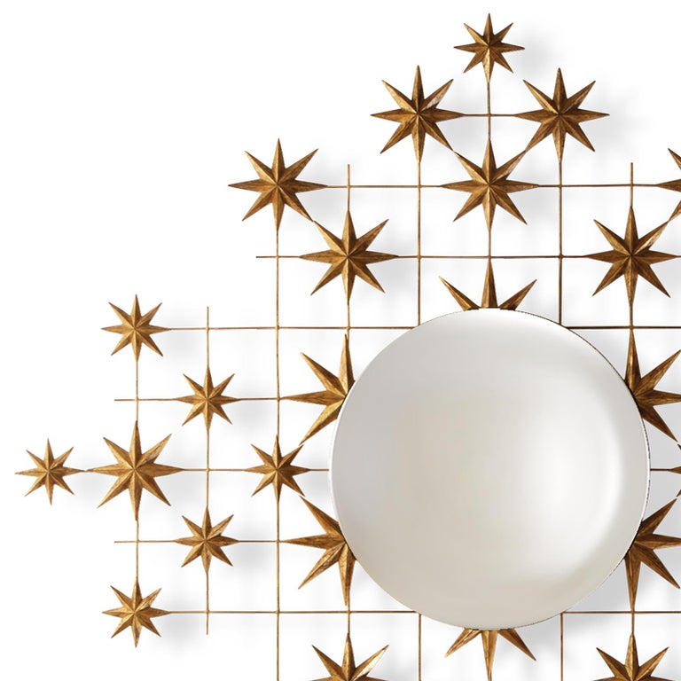 Stellar Mirror Glass in Antique Gold Finish For Sale at 1stDibs