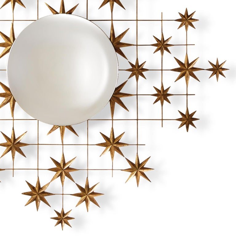 Stellar Mirror Glass in Antique Gold Finish For Sale at 1stDibs