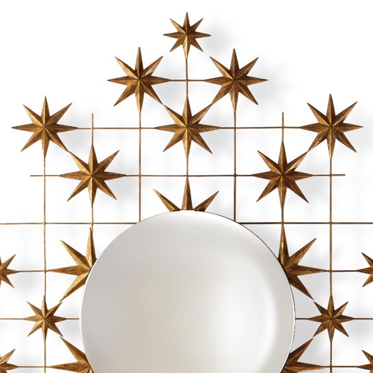 Stellar Mirror Glass in Antique Gold Finish For Sale at 1stDibs