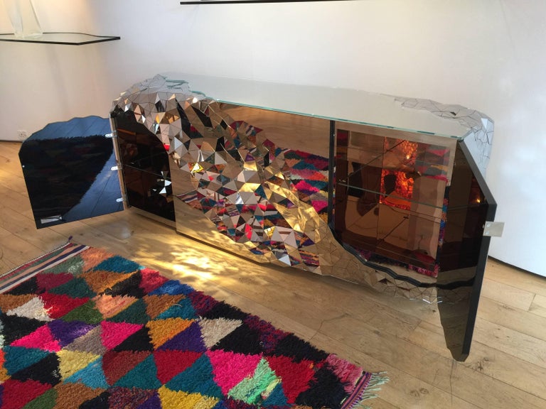 'Stellar' Mirrored Steel Cabinet by Jake Phipps For Sale at 1stDibs