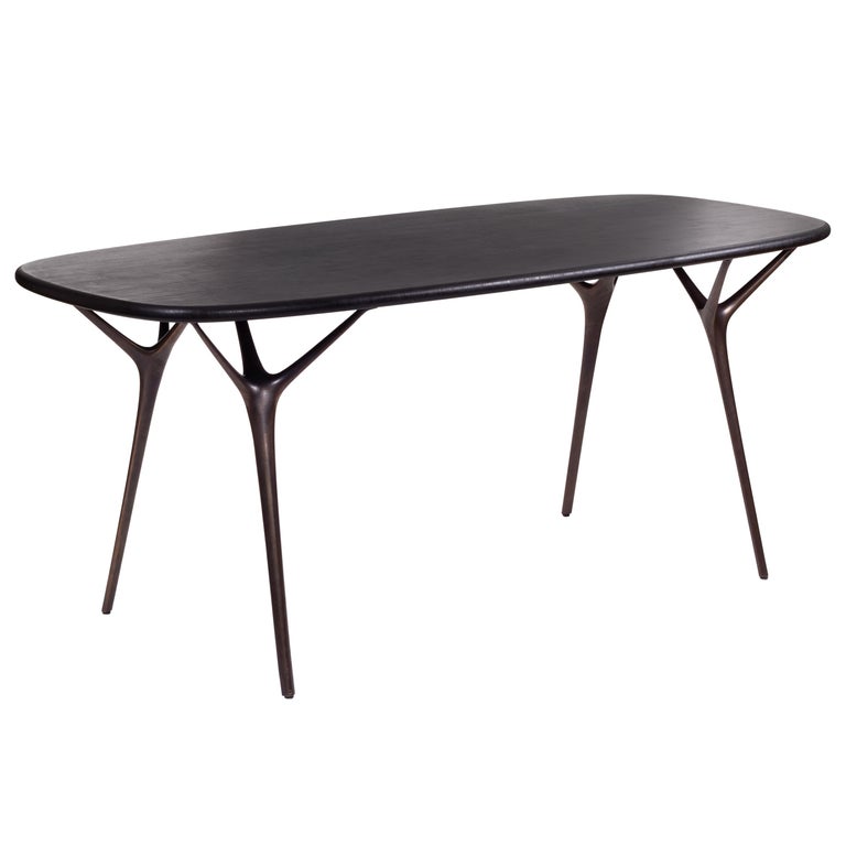 Table de bureau ou de salle à manger Stellarnova, pieds en bronze moulé ...