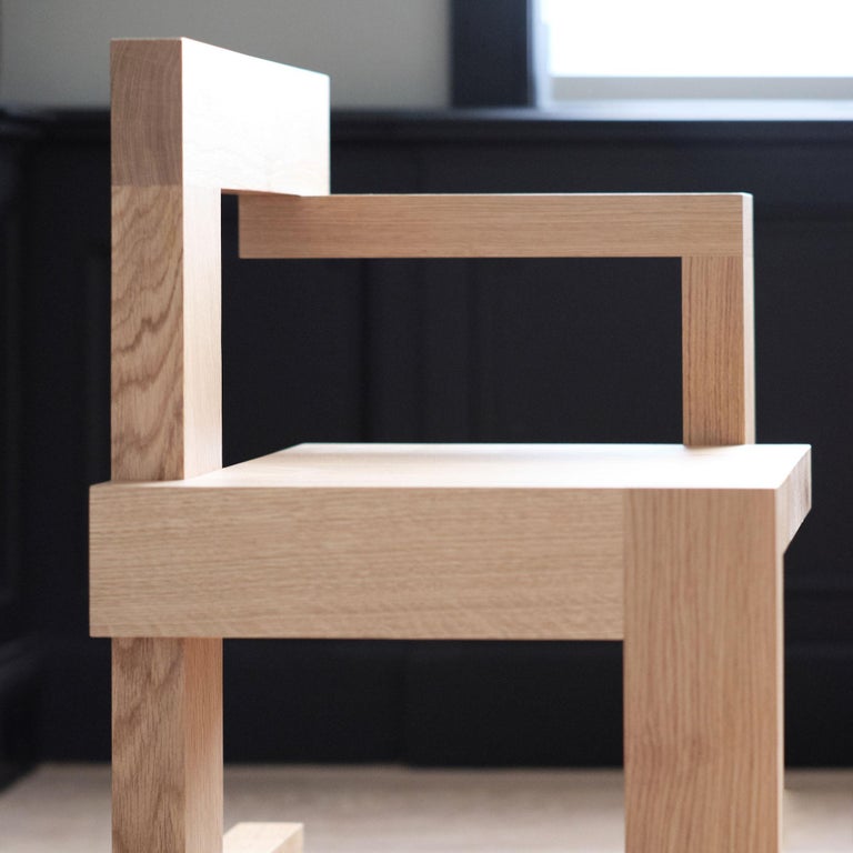 Steltman Chair in Oak, Designed in 1963 by Gerrit Rietveld For Sale at ...