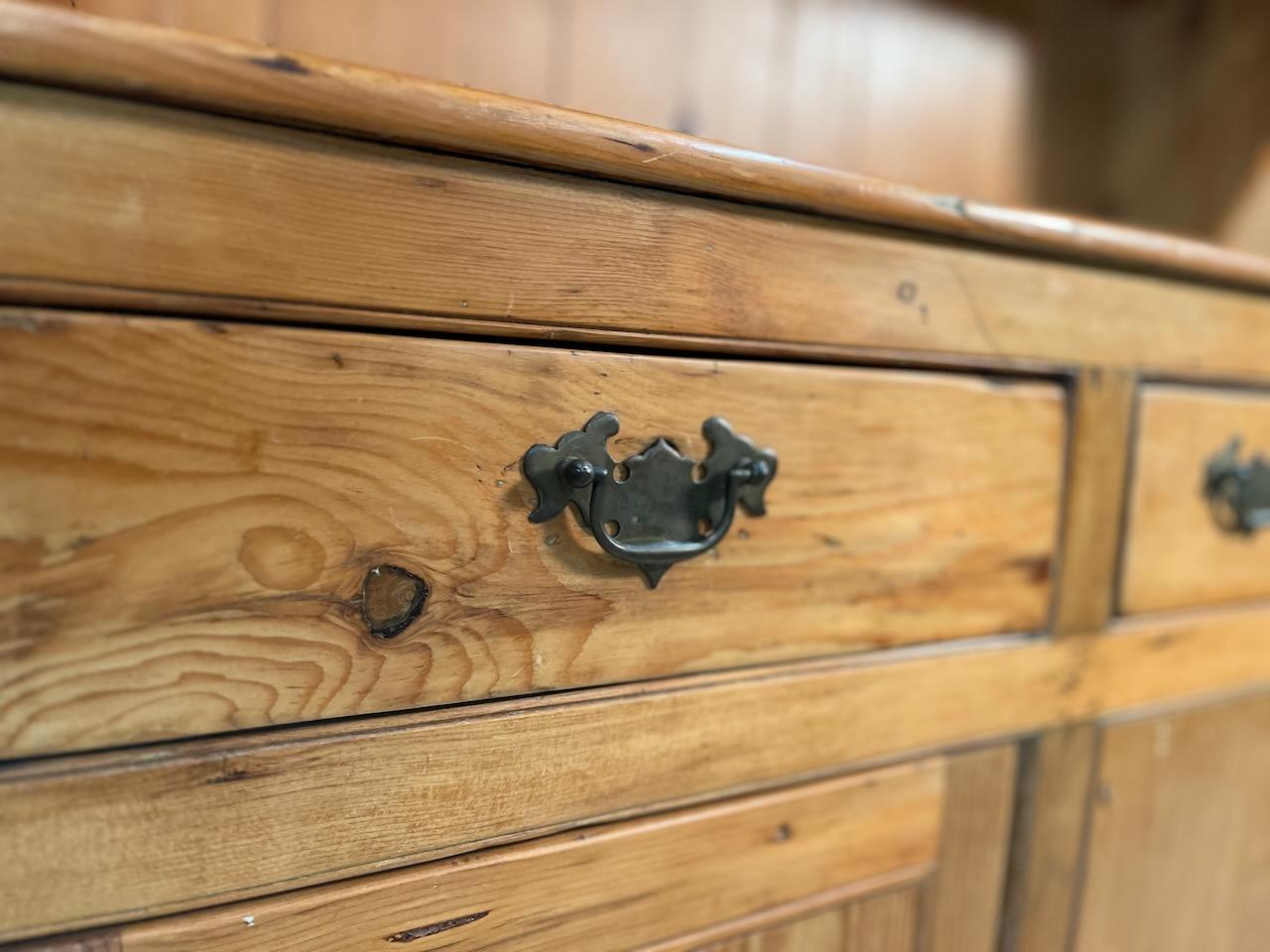 Stepback English Pine Hutch For Sale at 1stDibs