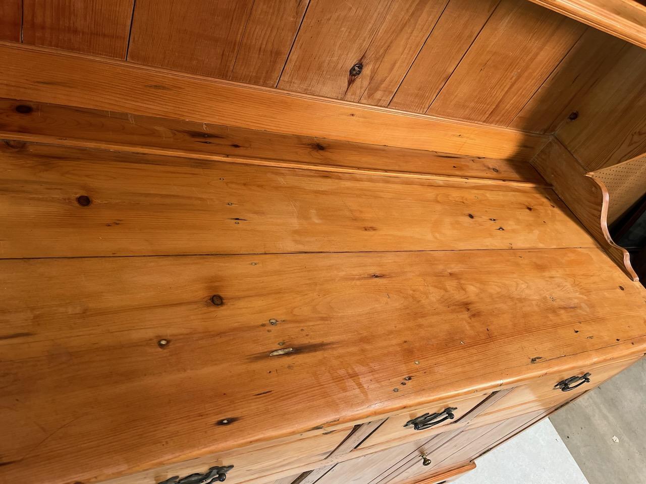 Stepback English Pine Hutch For Sale at 1stDibs