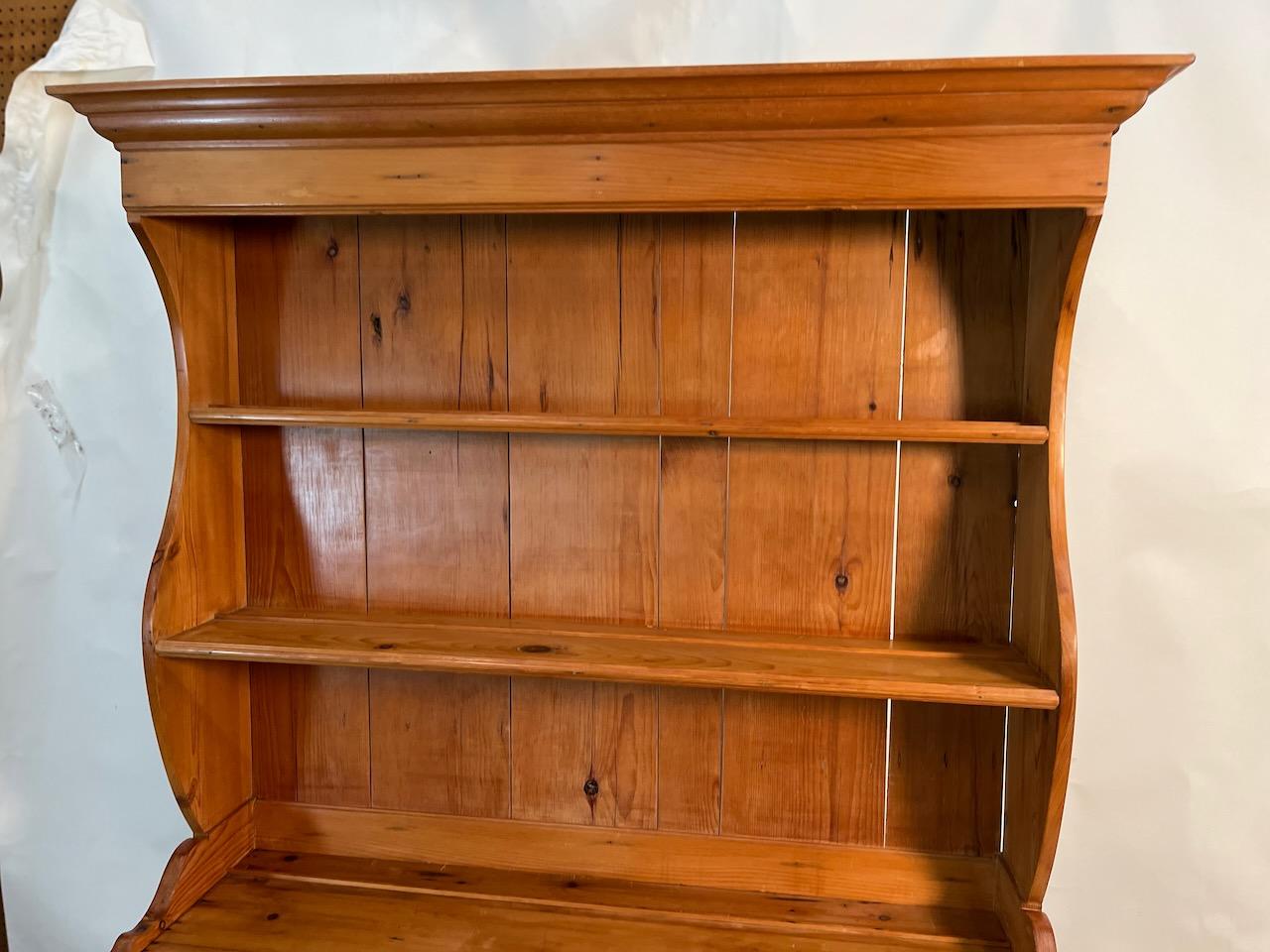 Stepback English Pine Hutch For Sale at 1stDibs