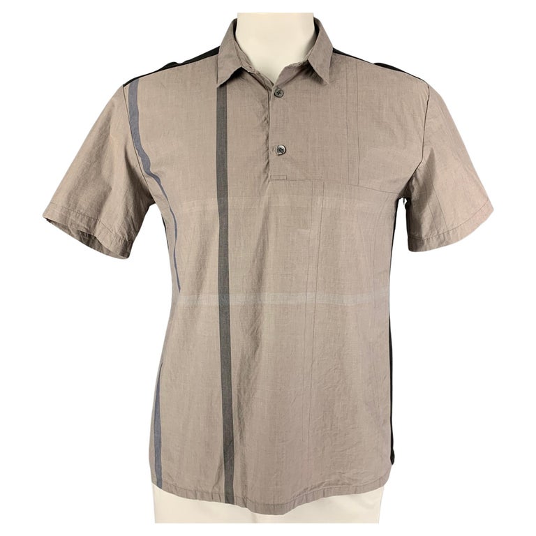 STEPHAN SCHNEIDER Size L Taupe Black Color Block Cotton Short Sleeve ...
