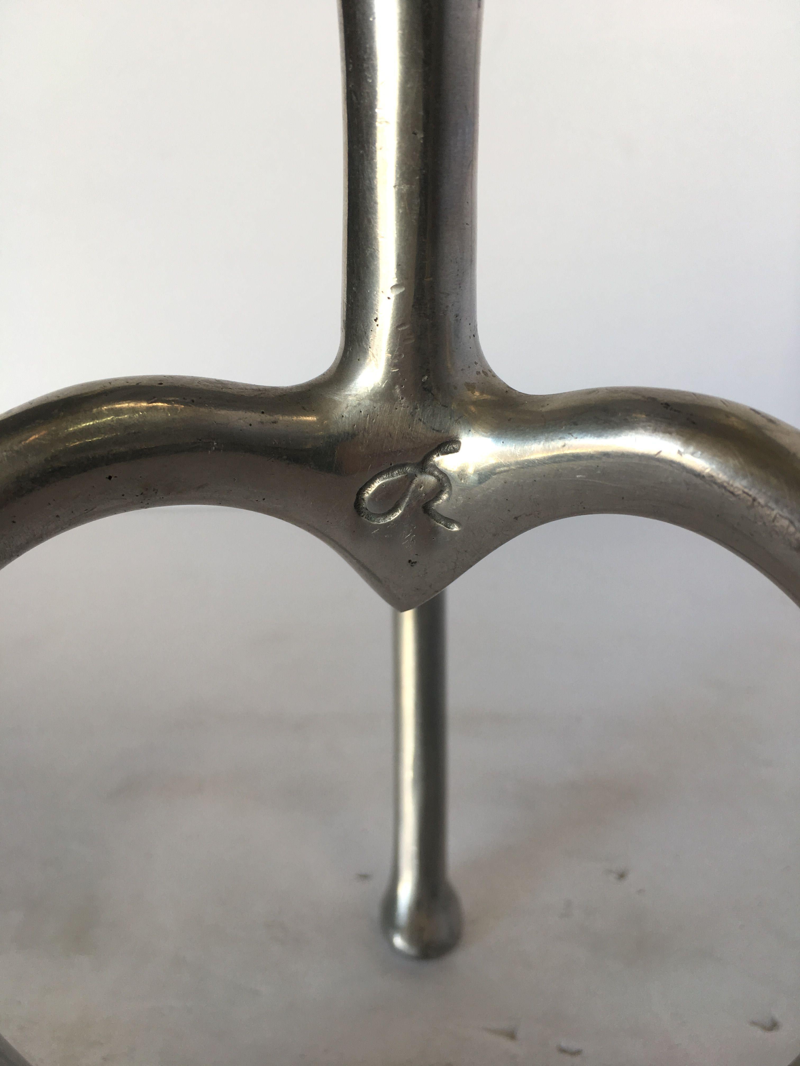 Stephane Rondel Aluminum Candlestick Holders, Pair For Sale at 1stDibs