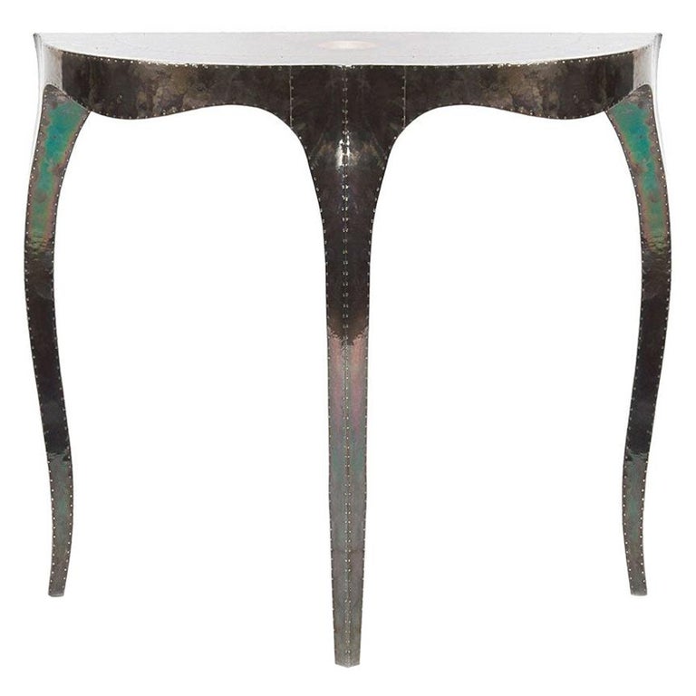 Stephanie Odegard Silver Clad Demi Teak Console Table For Sale at 1stDibs