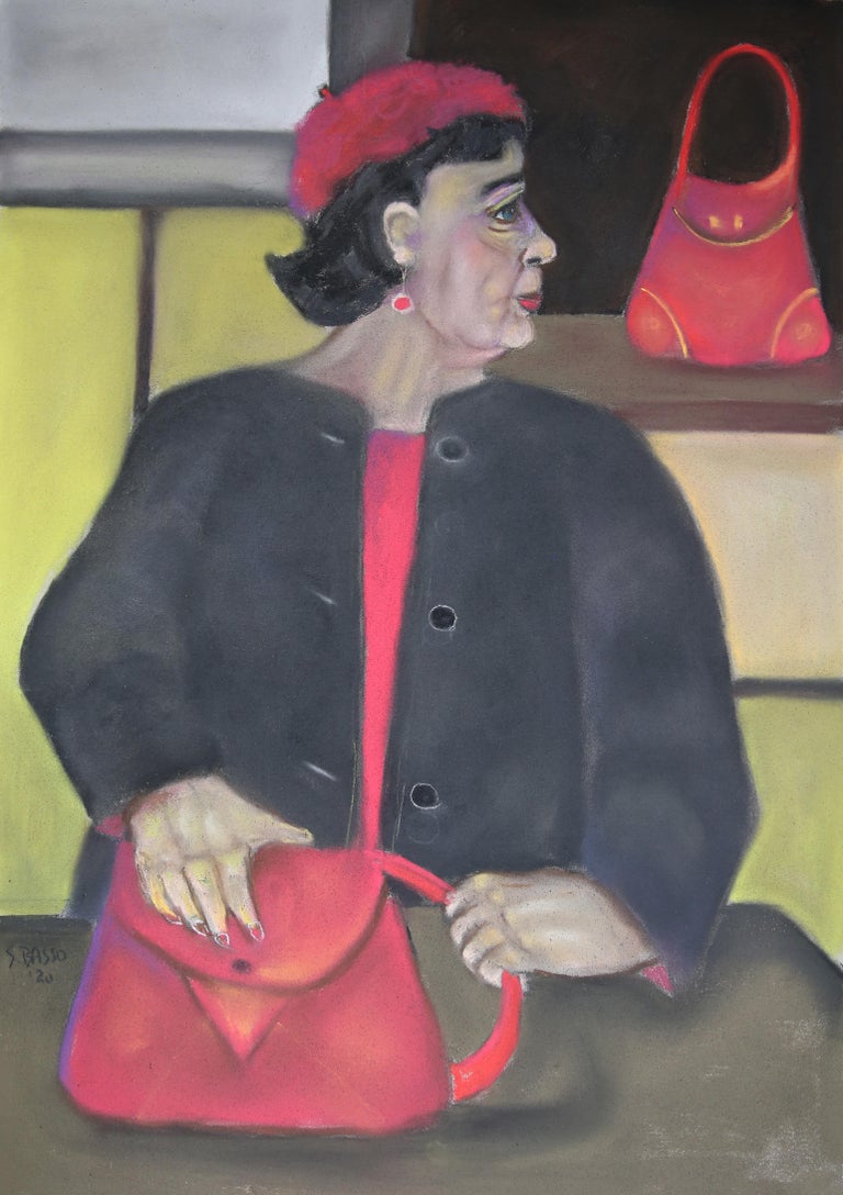 Stephen Basso - Red Handbags strong red colors older female figure ...