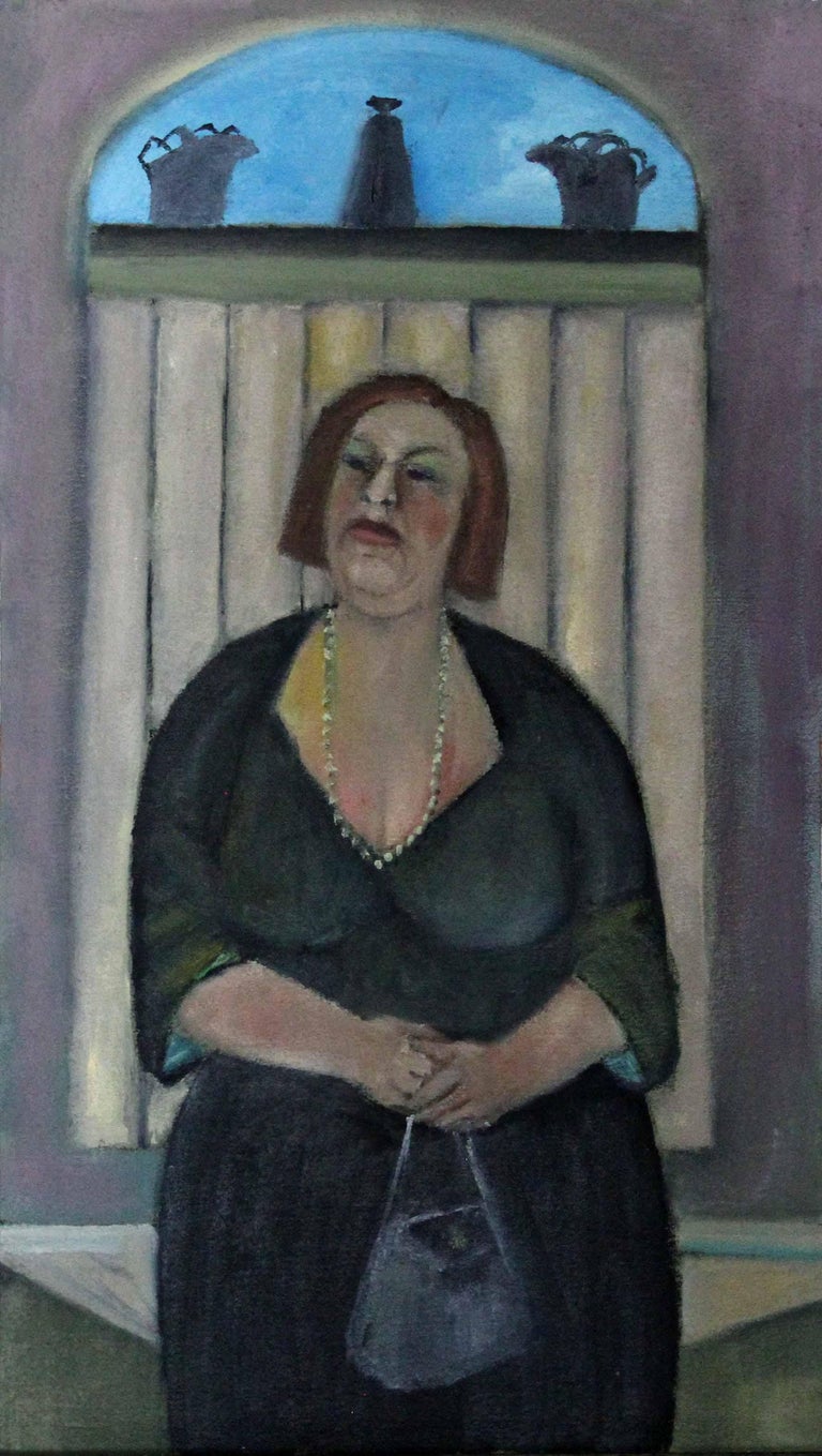 Stephen Basso - Sarasota Lady female figure with handbag light colors ...