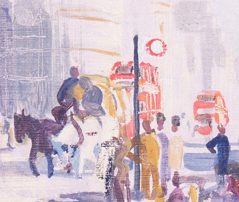 Stephen Bone - Early 20th Century oil painting of a London street with ...