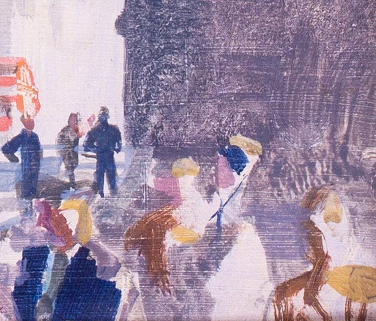 Stephen Bone - Early 20th Century oil painting of a London street with ...