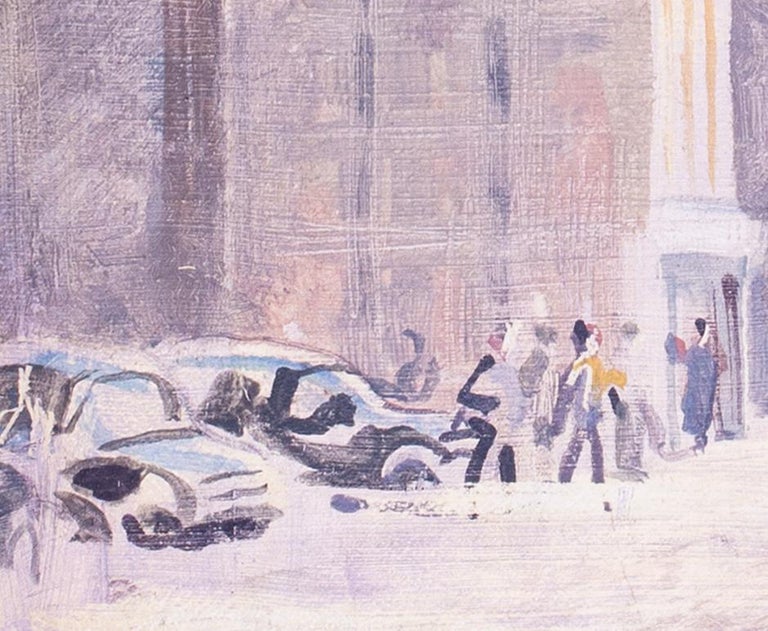 Stephen Bone - Early 20th Century oil painting of a London street with ...
