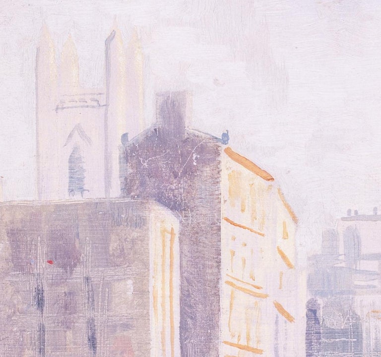 Stephen Bone - Early 20th Century oil painting of a London street with ...