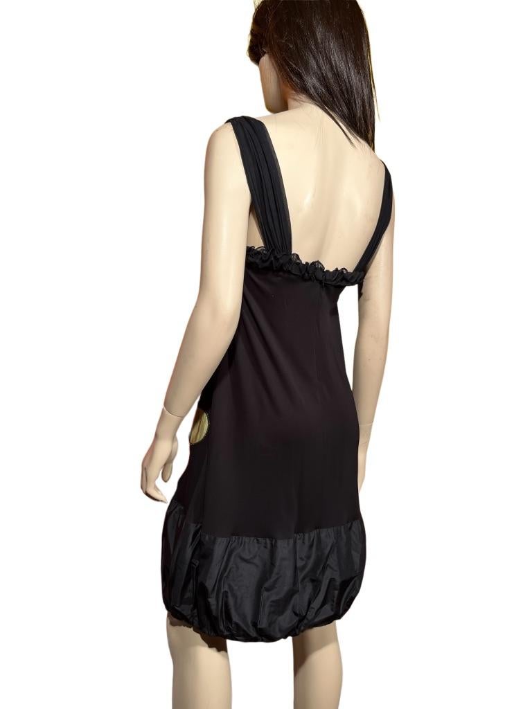 Stephen Burrows Black Chiffon and Taffeta Bubble Hem Dress For Sale at ...