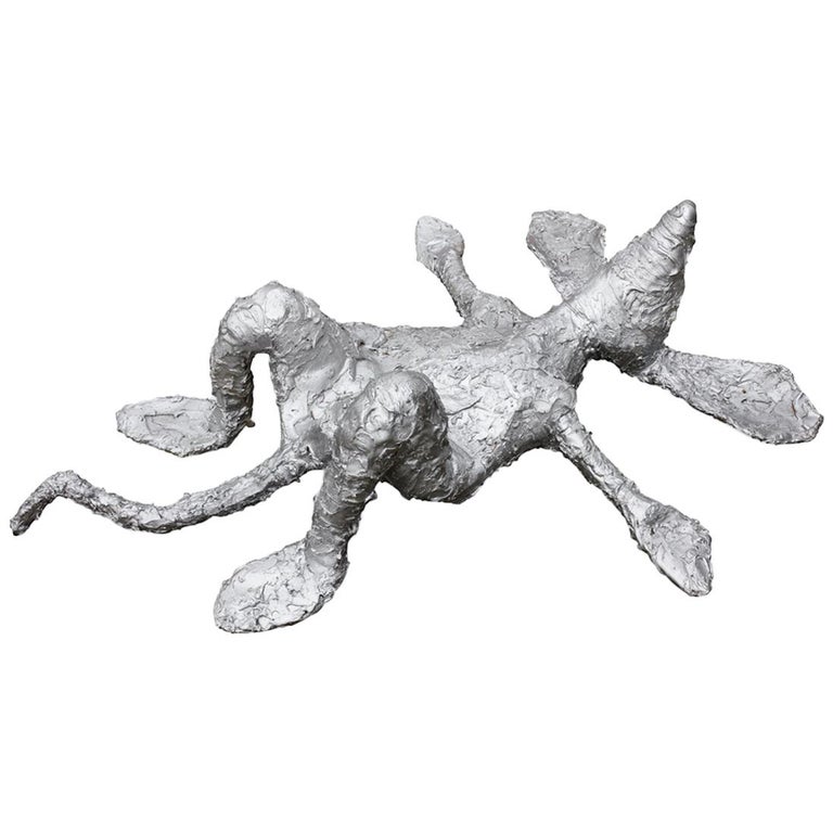 Stephen Charlton Mouse Relaxing Silver Maquette For Sale at 1stDibs