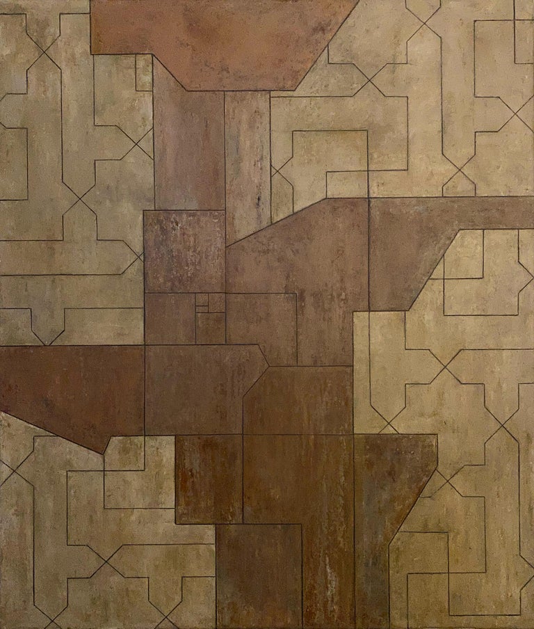 Stephen Cimini - 40 x 34 in. "Aging Beauty" - Abstract Contemporary Oil ...