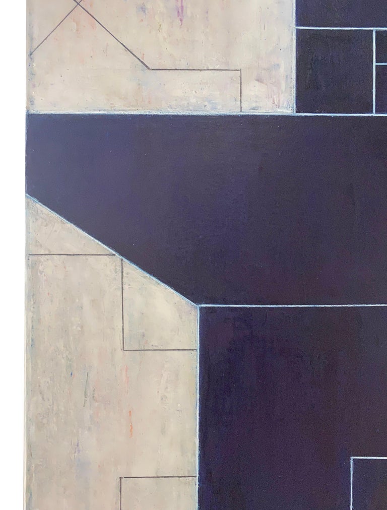 Stephen Cimini - 51 x 35 x 2 in. "No Fear" - Oil Painting, Geometric ...