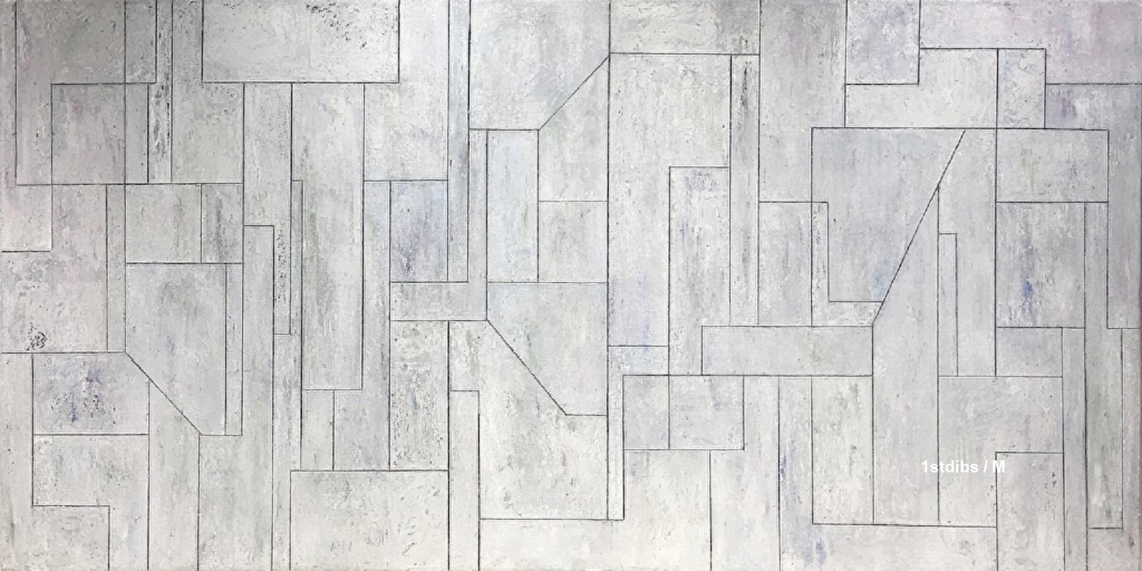 Stephen Cimini - 51 x 35 x 2 in. "No Fear" - Oil Painting, Geometric ...