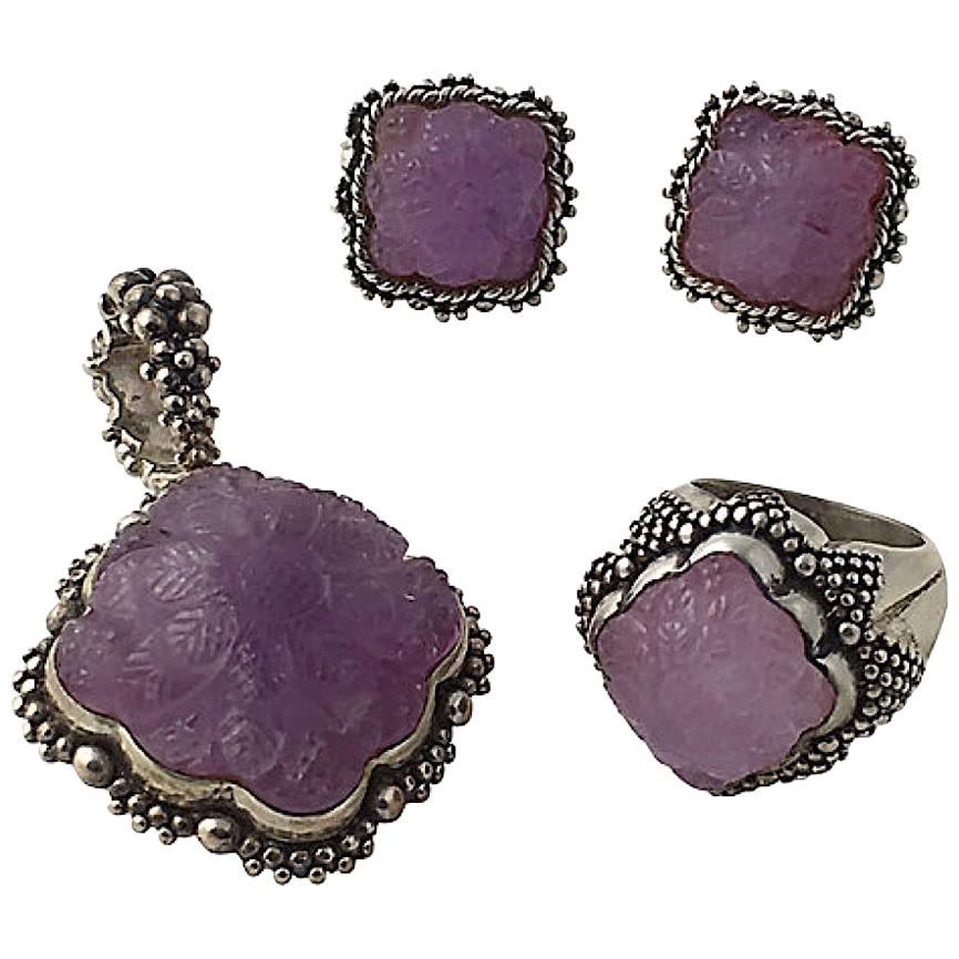 Stephen Dweck Sterling Silver Crystal and Gemstone Bracelet For Sale at ...