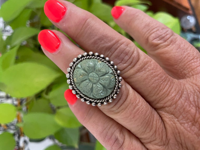 Stephen Dweck Sterling Silver Floral Carved Ring New, Never Worn 1992 ...